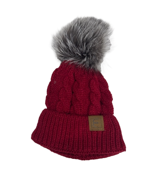 Ladies Real Fur Pom Pom Toques - The Classic – The Canadian Coyote ...