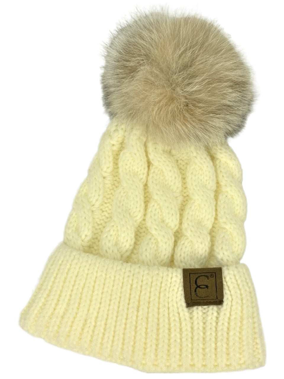 Ladies Real Fur Pom Pom Toques - The Classic – The Canadian Coyote ...